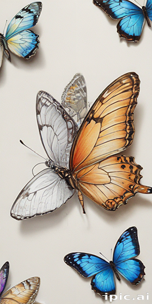 Colorful Butterflies Displaying Nature's Beauty on a Soft Background