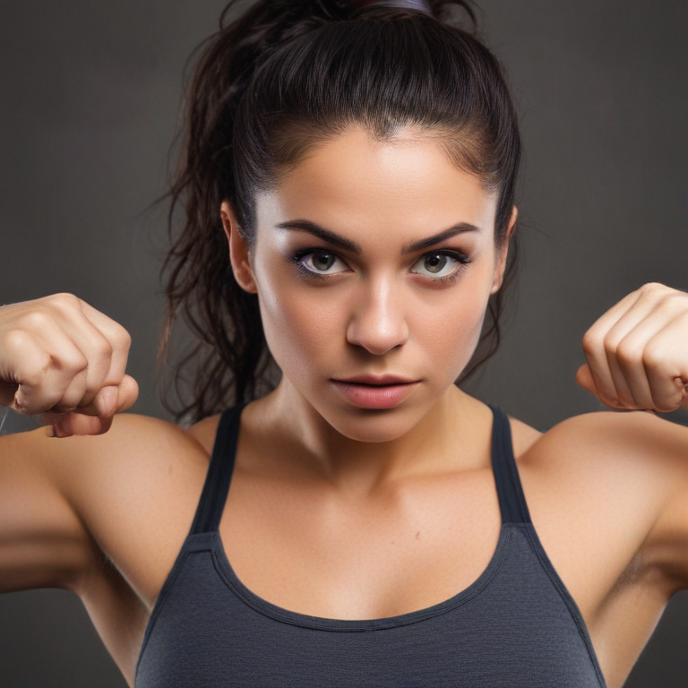 Empowered Woman Showcasing Strength and Determination Through Her ...