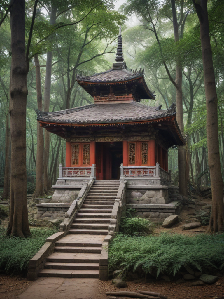 Buddhist temple in forest
