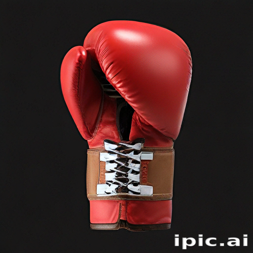 Vibrant Red Boxing Glove Ready for Action Against a Dark Background