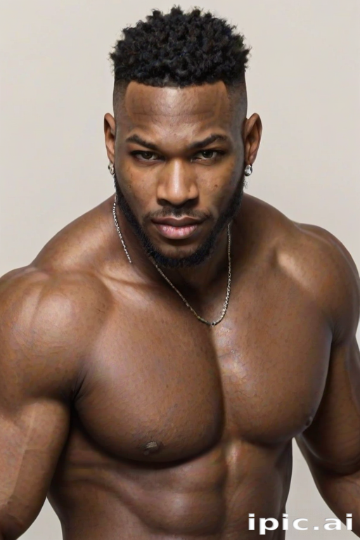 Confident Male Model Showcasing Impressive Physique and Strong Presence