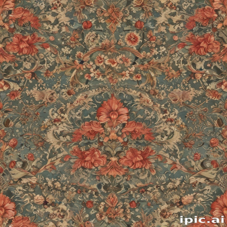 Intricate Floral Pattern Featuring Vibrant Colors and Detailed ...