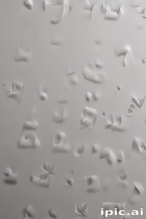 Textured Surface Featuring Various Abstract Shapes and Patterns in Relief