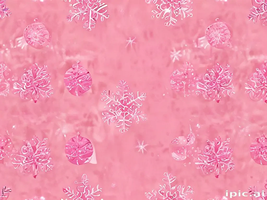 Delicate Pink Snowflakes and Ornaments Creating a Festive Winter ...
