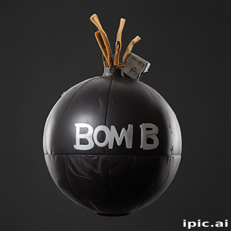 A Cartoonish Black Bomb with the Word 'BOMB' Written on It.