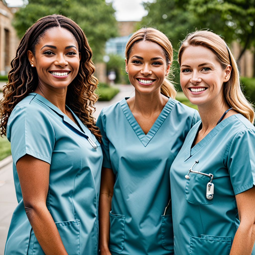 HI-RES PHOTO OF NURSES OUTSIDE smiling