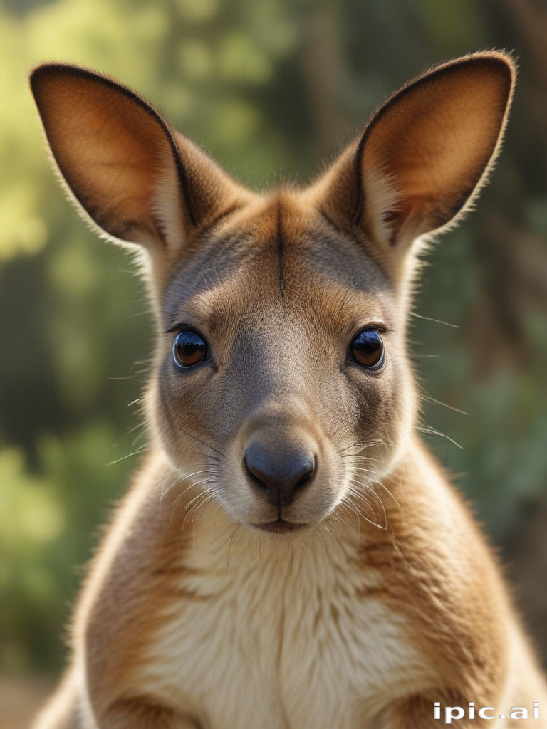 Curious Kangaroo Looking Directly at the Camera in Natural Setting