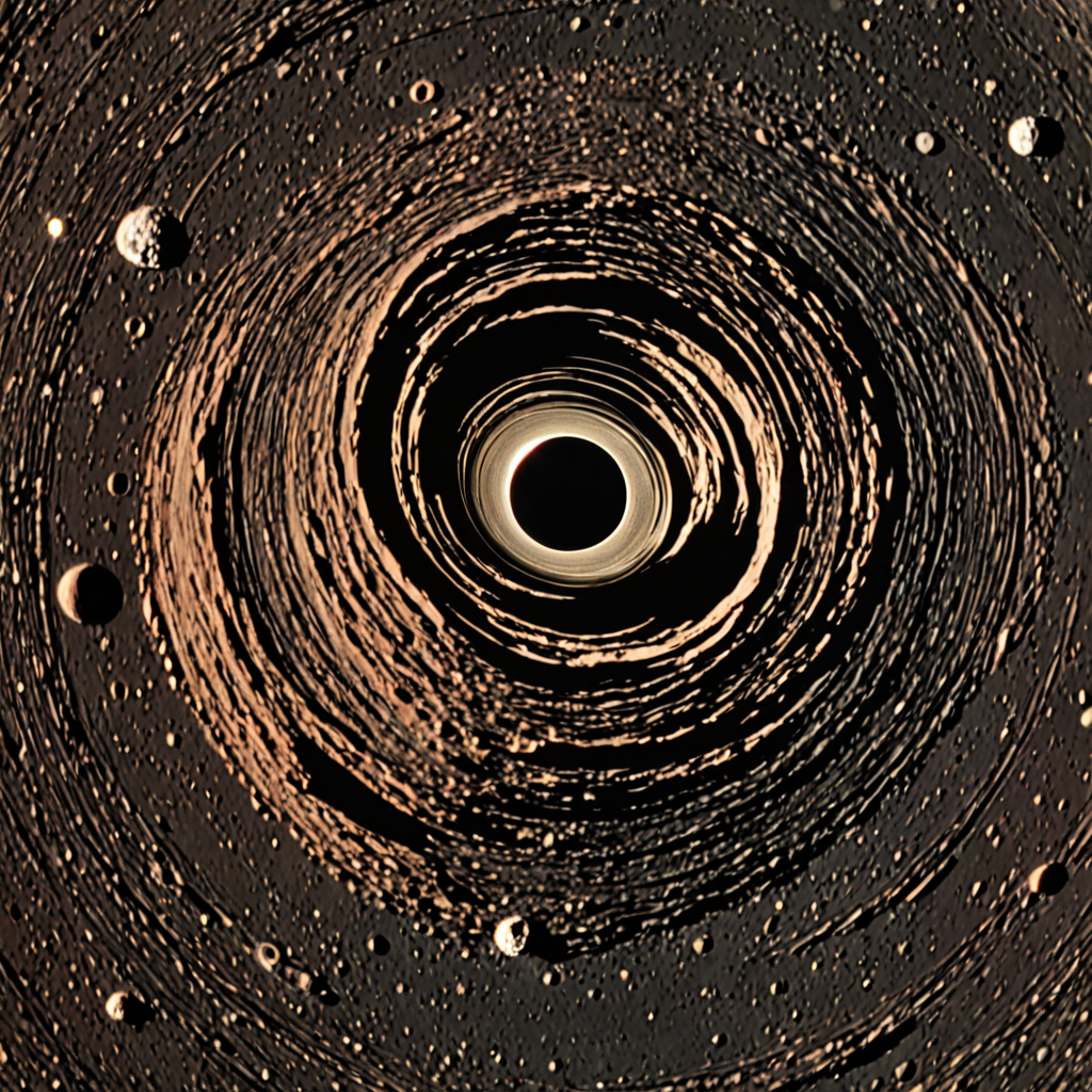 pluto with a ring seen from the moon