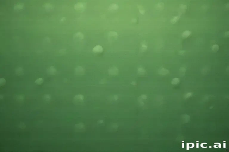 Close-Up View of a Green Surface with Water Droplets and Texture