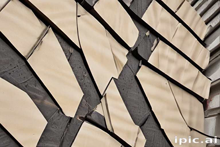 Close-Up View of Weathered and Peeling Shingles on a Roof Surface