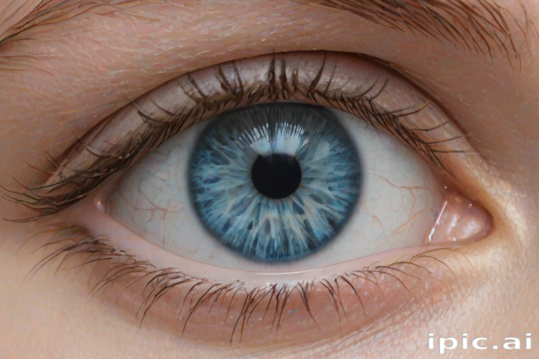 Close-Up of a Striking Blue Eye with Intricate Detail and Texture