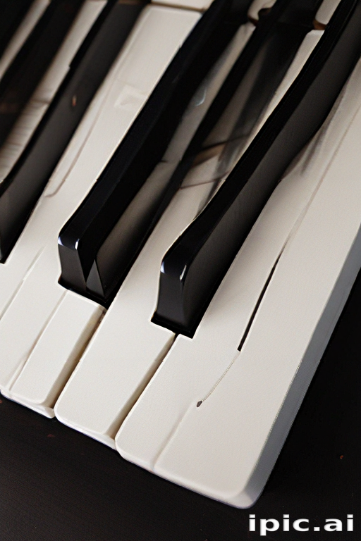 Close-Up View of Elegant Piano Keys in Classic Black and White Design