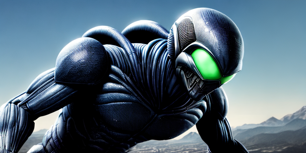 Alien fighting Man on futury