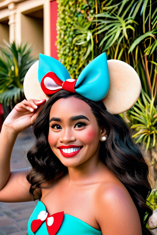 Moana from disneyland Paris ears of minnie mouse human smile 3D together