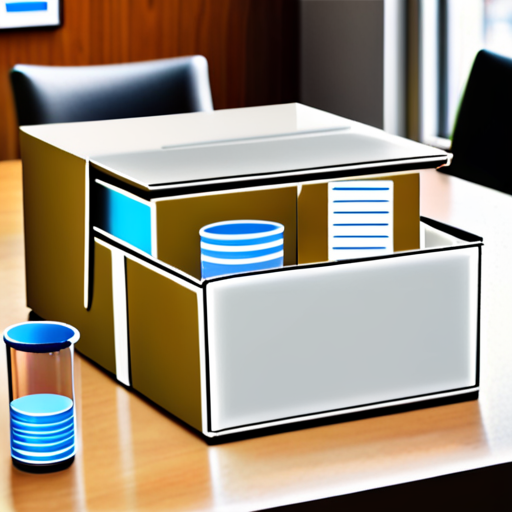 a big box on a table with different science materials floating out of it