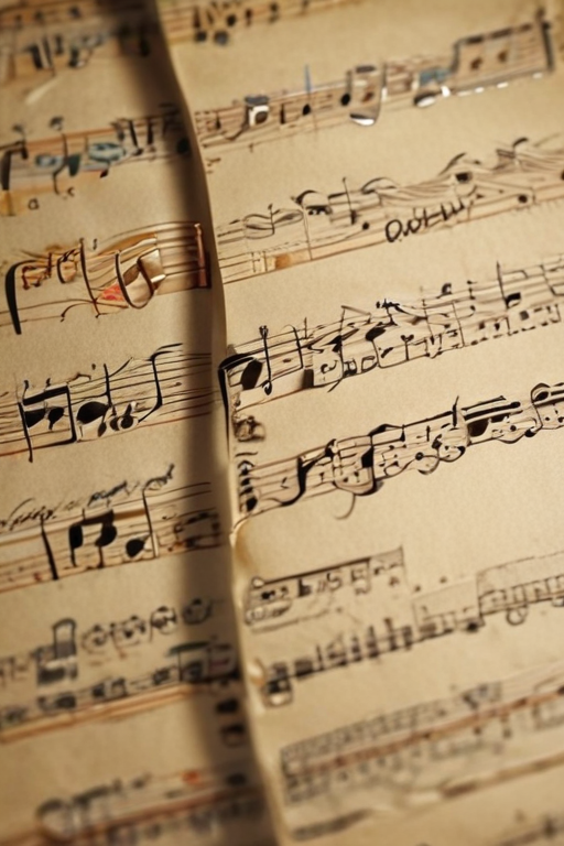 Intricate Patterns of Notes on Vintage Sheet Music Pages Displayed