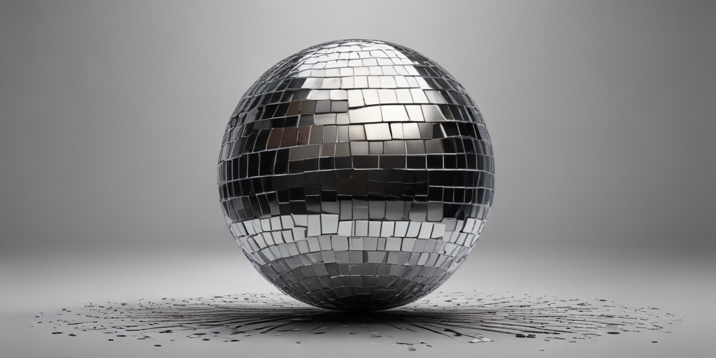 A Shiny Mirror Ball Egg Reflecting Light in a Minimalist Setting