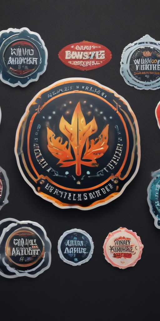Colorful Emblems and Badges Featuring Nature-Inspired Designs and ...