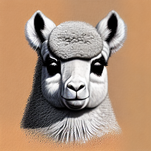 a sweet baby lama portrait with big eyes, in the desert, looking for ...