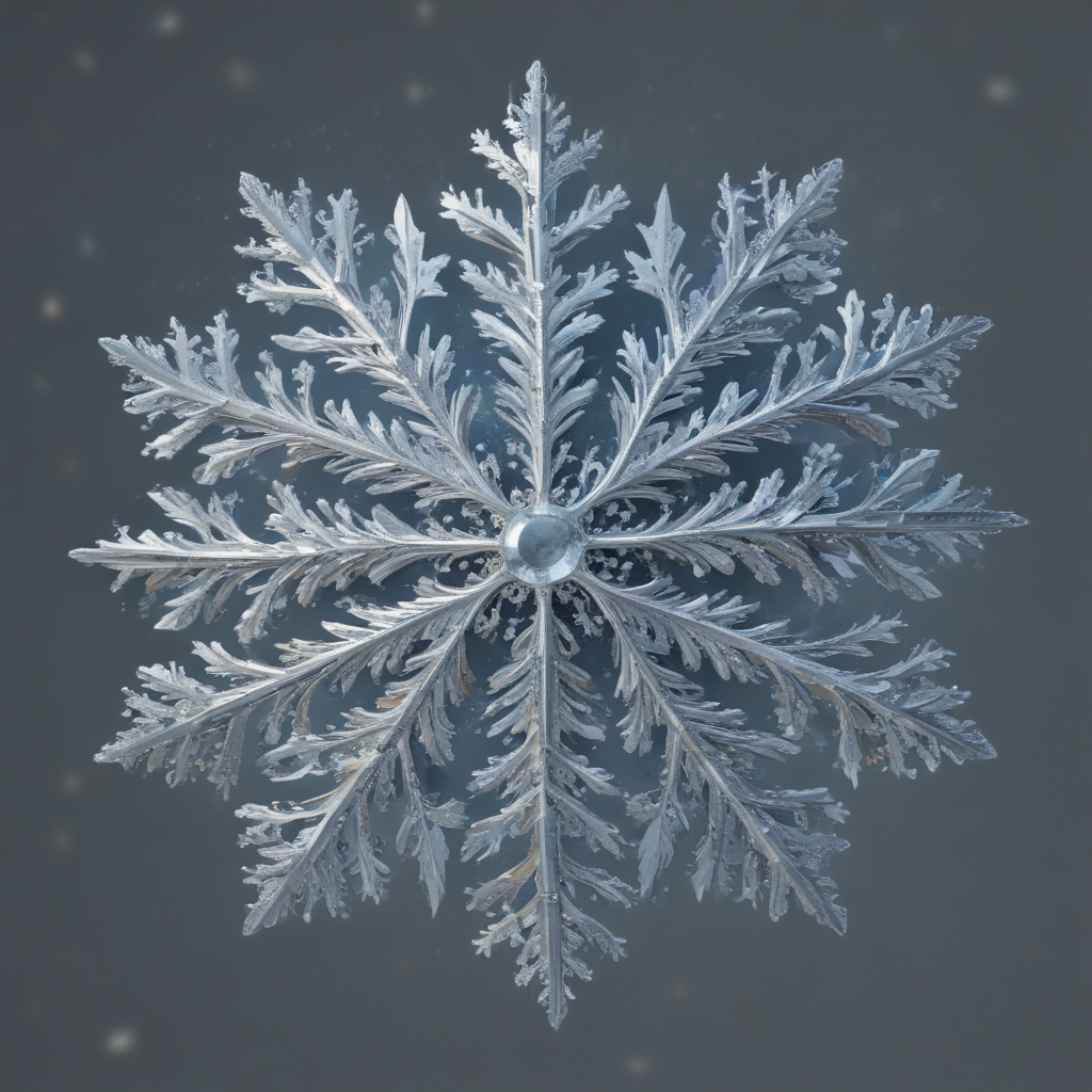 Intricate Frosted Snowflake Design Illustrating Nature's Unique Winter ...
