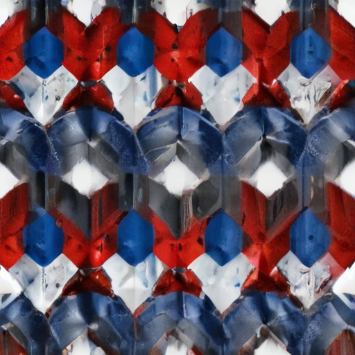Shield with PS in the colors red, white, and blue