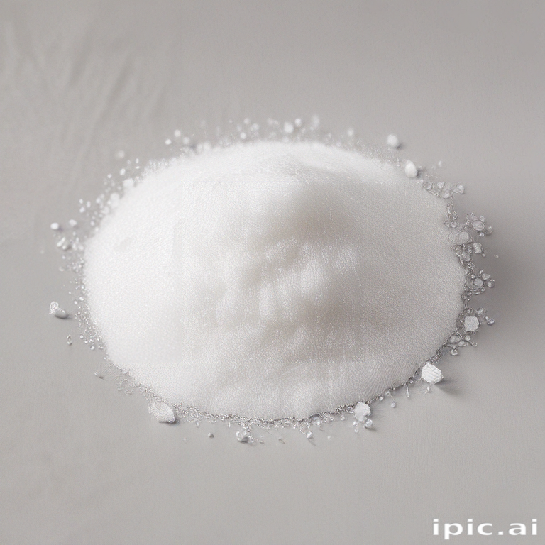 Fine White Powder Pile on a Smooth Surface with Subtle Reflections