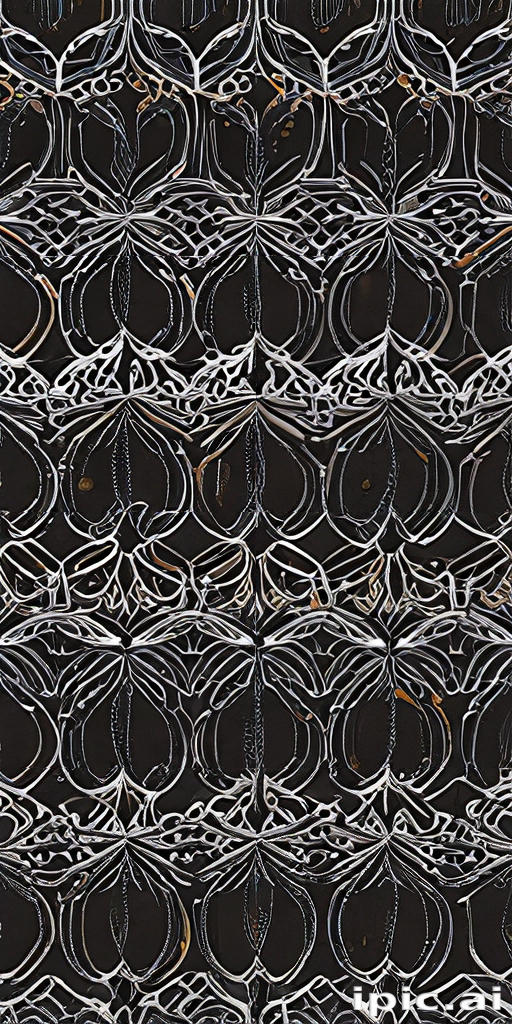 Intricate Floral Patterns in Black and Silver Decorative Design