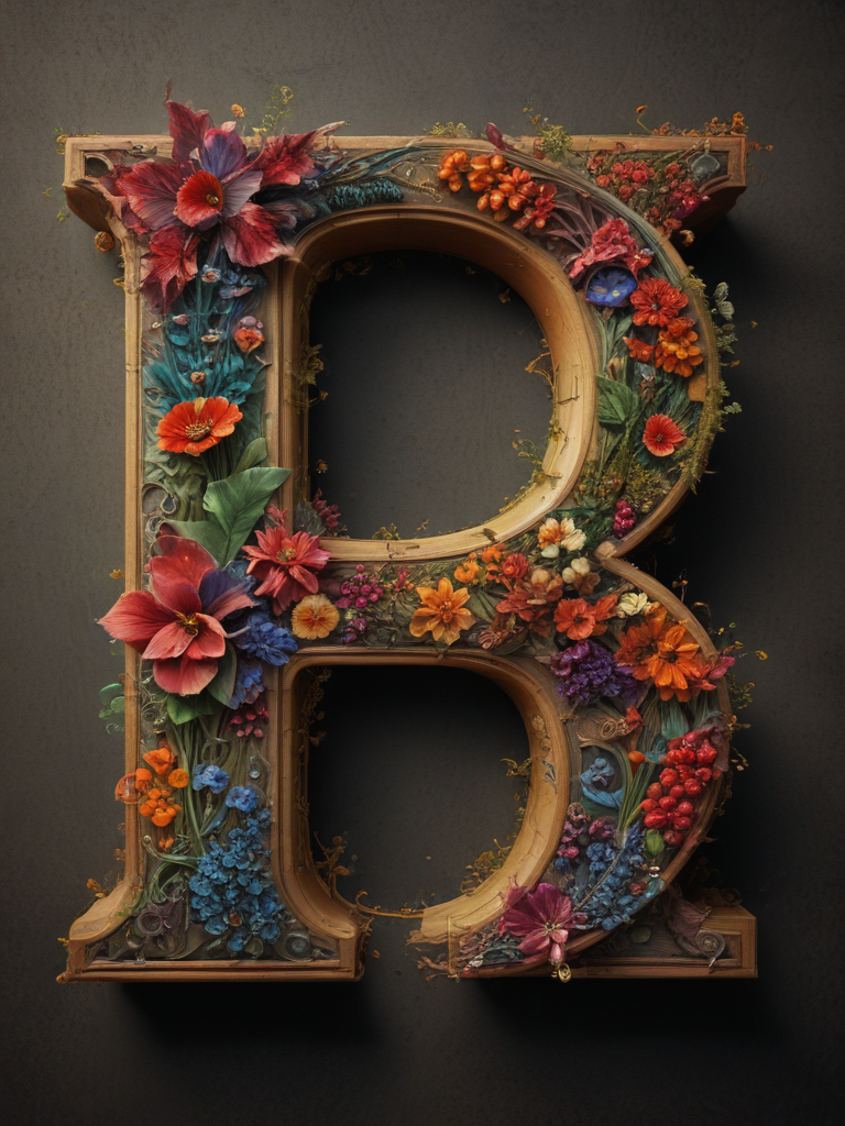 Beautifully Crafted Floral Letter B Adorned with Colorful Blossoms and ...