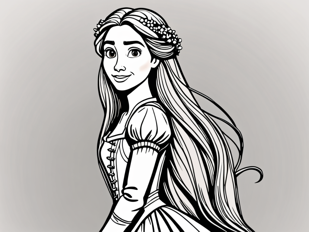 Rapunzel line art