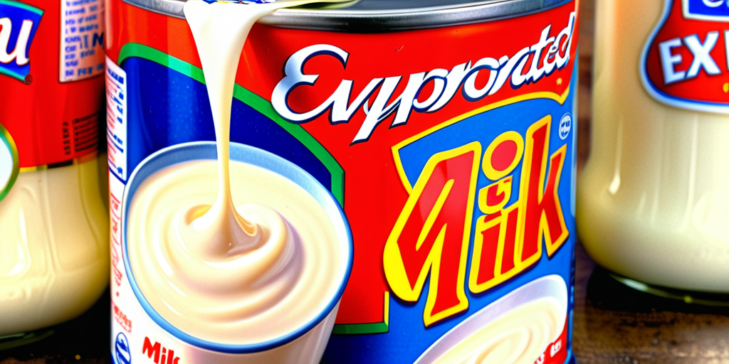 Can of You Evaporated Milk Sitting on a Wooden Shelf