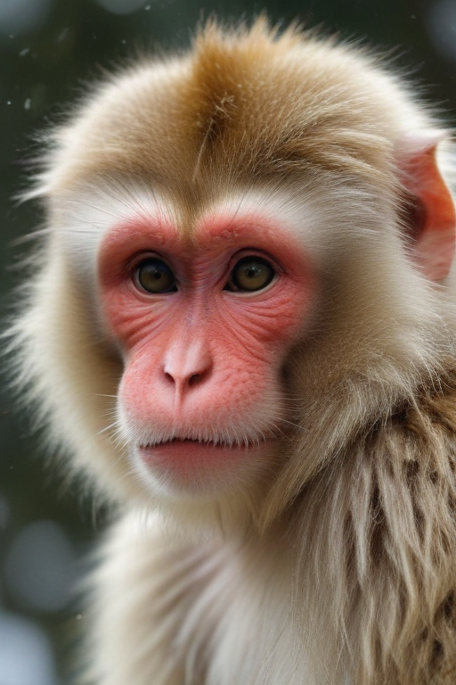 A Close-Up Portrait of a Curious Monkey with Expressive Features.
