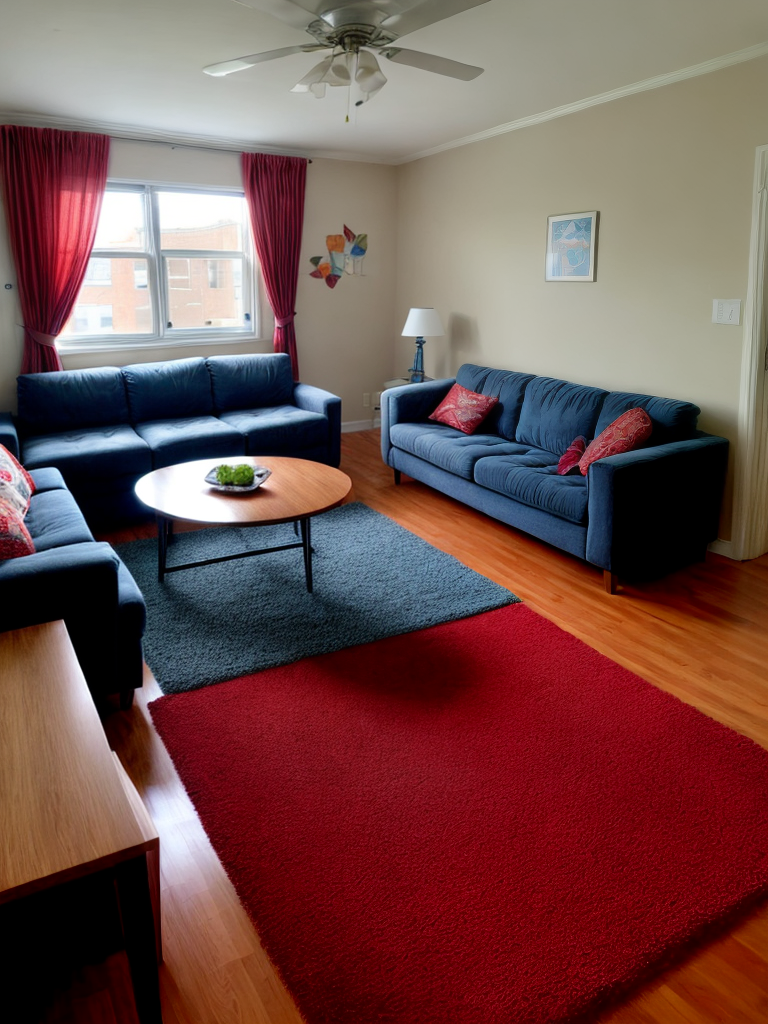 Living room with blood and dead people