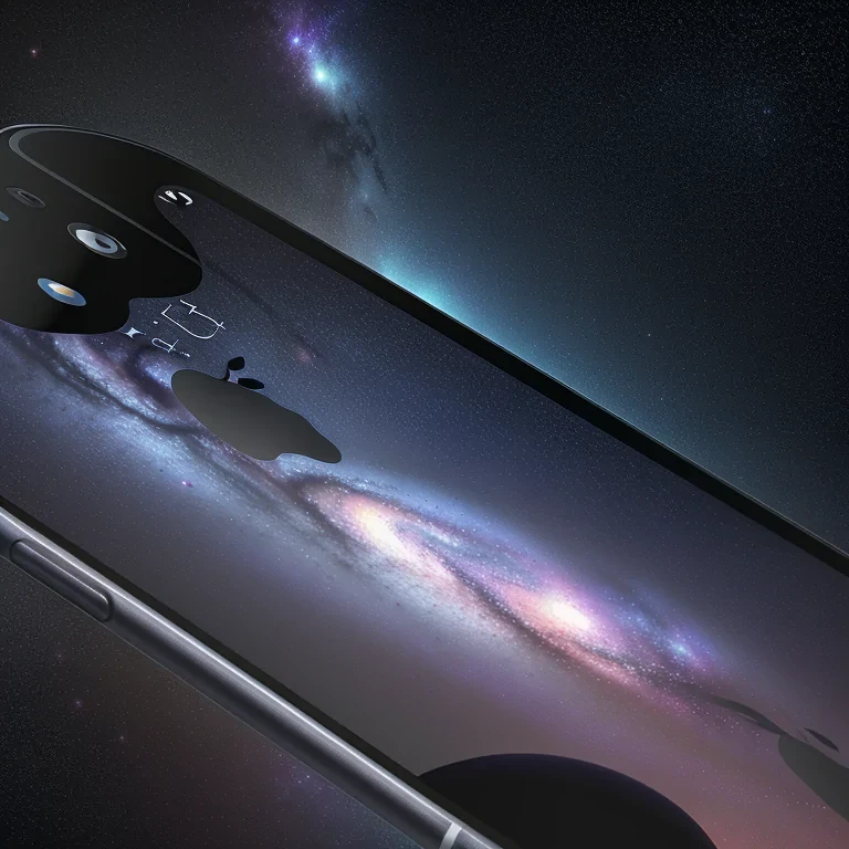 Futuristic Smartphone Design Featuring Cosmic Elements and Stellar ...