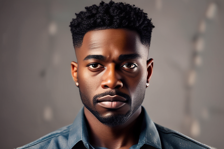 Professional photo of a medium-built Black man looking directly into ...