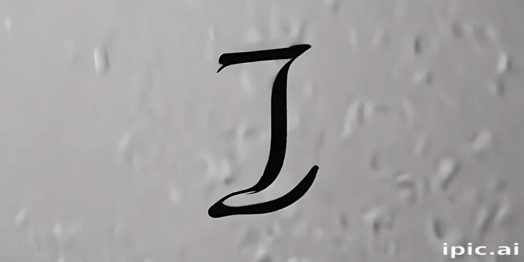 Elegant Letter J Captured Amidst a Textured Glass Surface with Raindrops