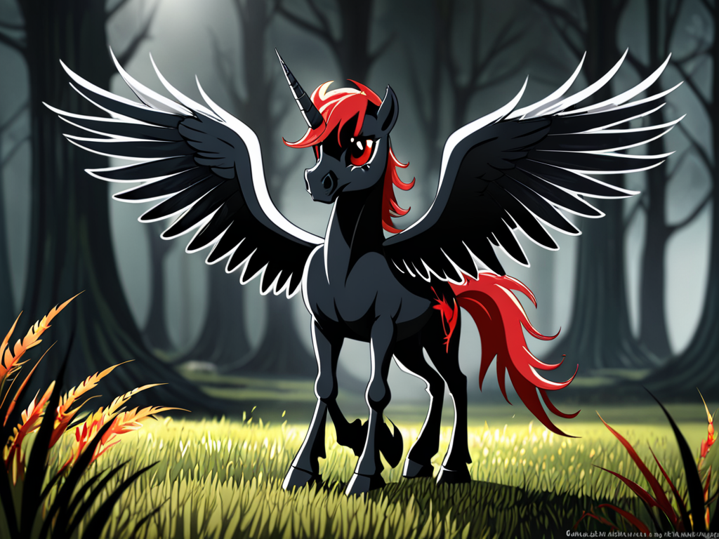 mlp pony mare dark alicorn with white markings on face red eyes red and ...