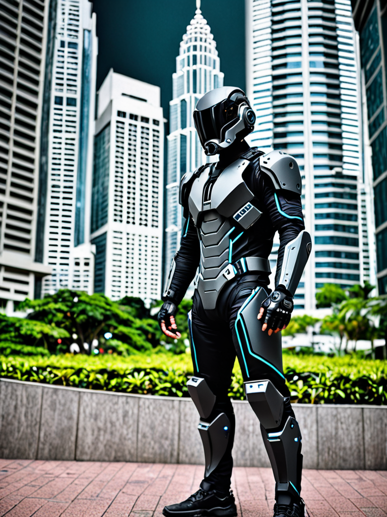 CYBERPUNK SUIT IN FRONT OF KLCC