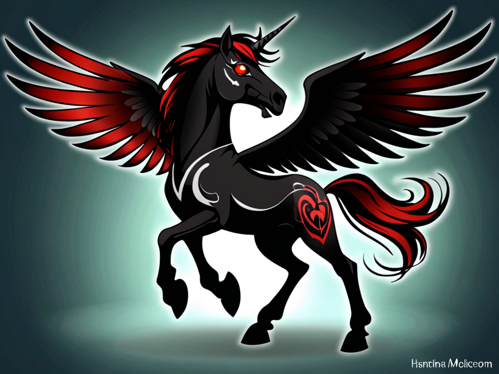 mlp pony necromancer mare dark alicorn with white markings on face red ...