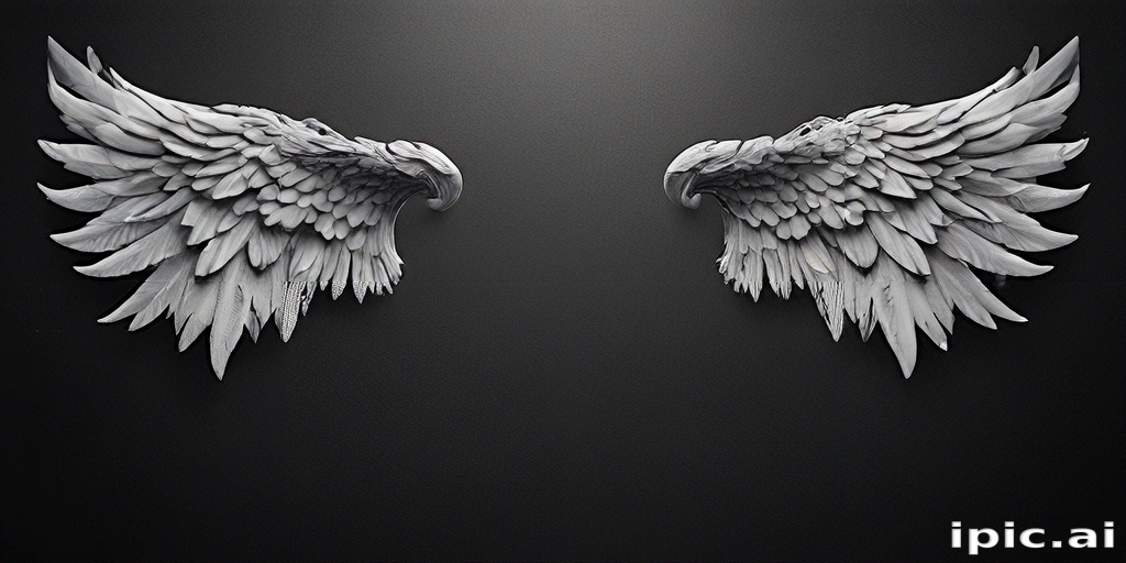 Elegant Sculpted Wings Displayed Against a Dark Textured Background