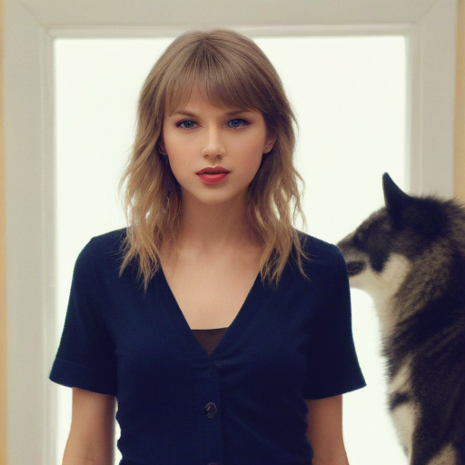 Taylor swift with a wolf pack