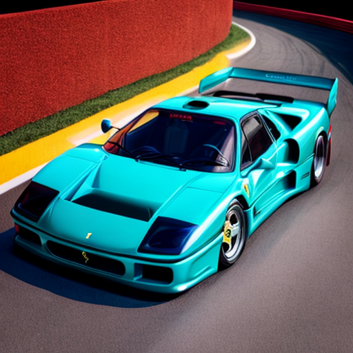 Ferrari f40 com neon cor azul