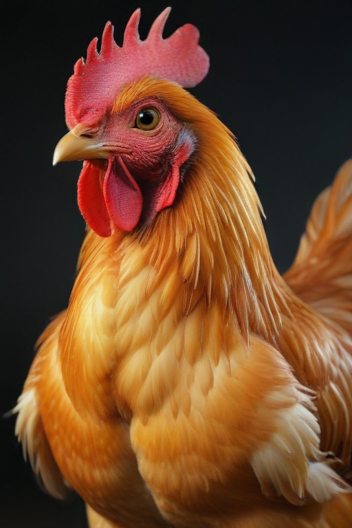 Majestic Portrait of a Stunning Golden Rooster with Vibrant Feathers