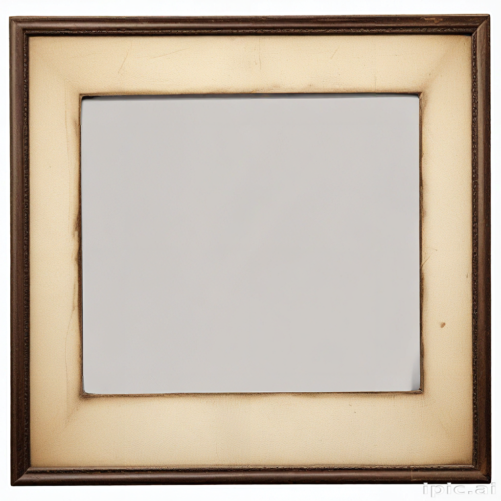 A Classic Brown Frame with a Blank Mirror Waiting for Reflection