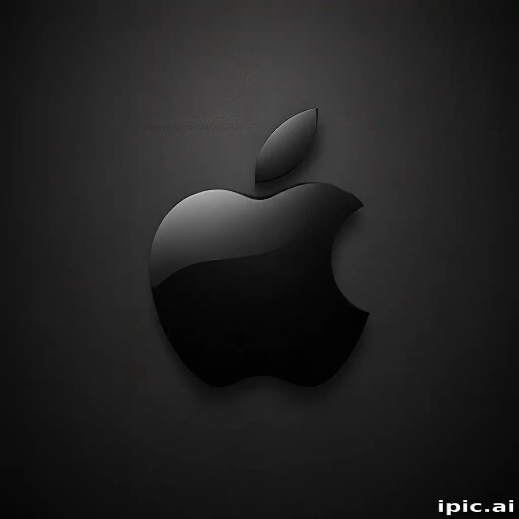 Elegant Black Apple Logo Against a Smooth Dark Background Design