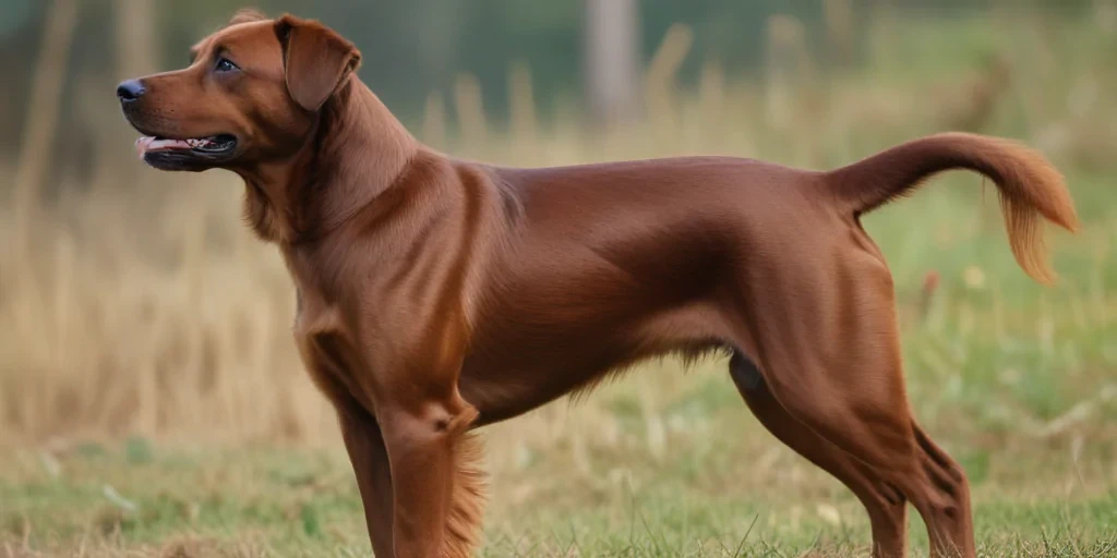A Beautiful Brown Dog Standing Proudly in a Natural Outdoor Setting