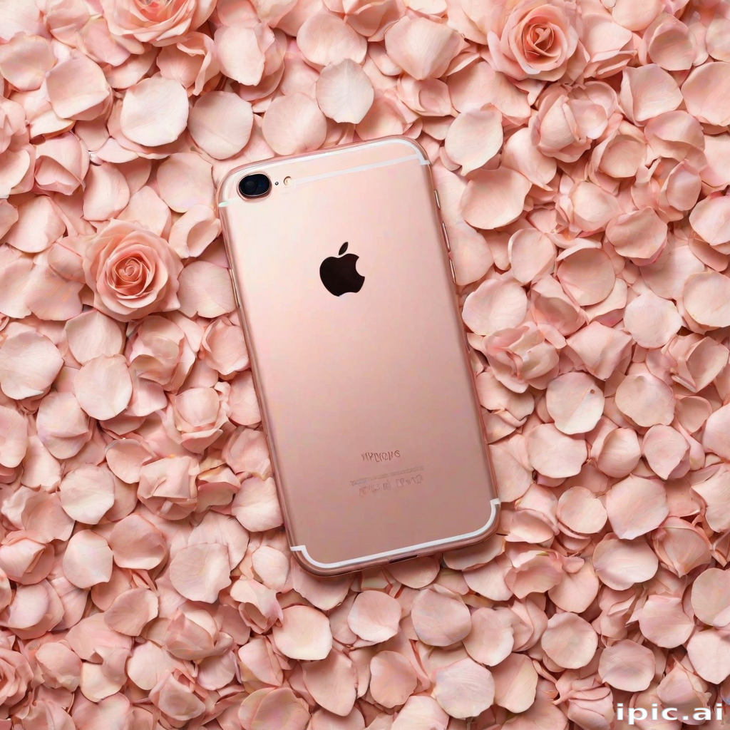 Elegant Apple iPhone Set Against a Beautiful Background of Rose Petals