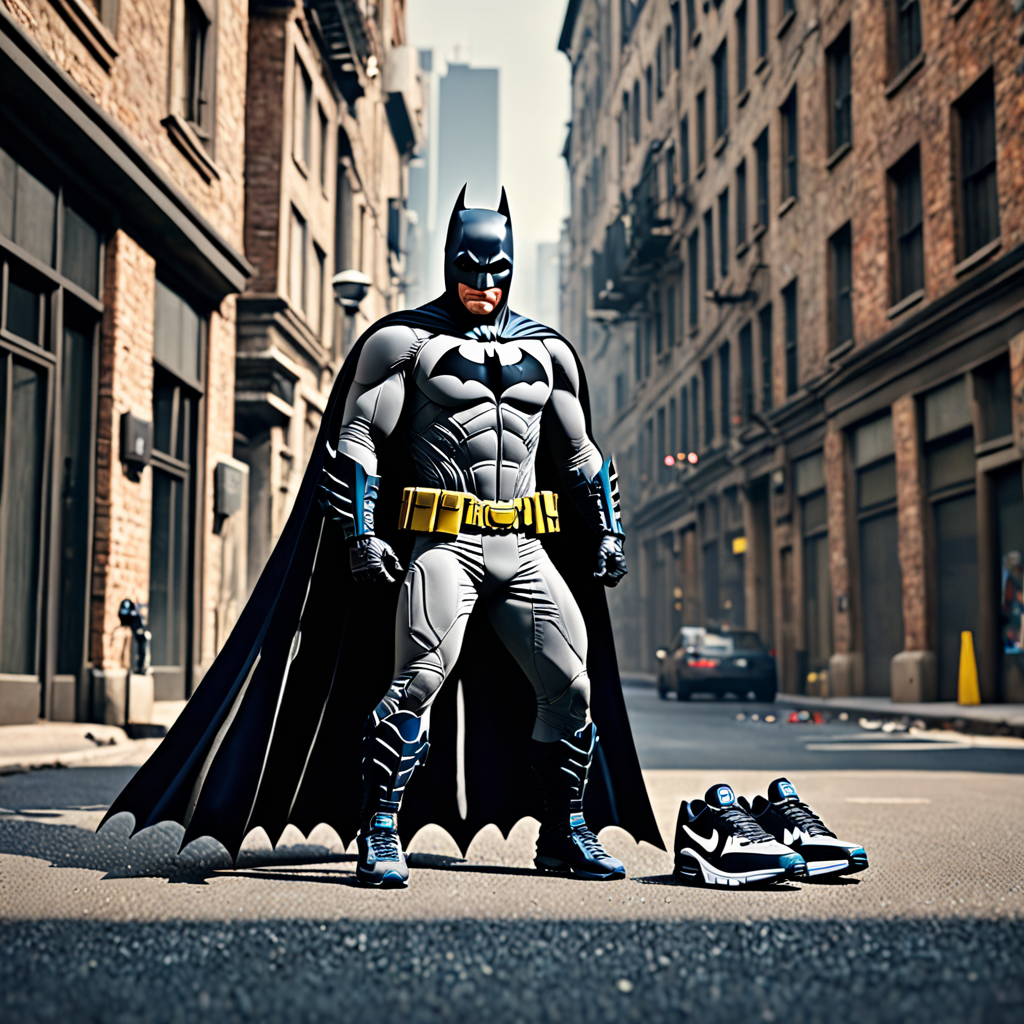 batman with Nike Air Max sneakers, cinematic movie scene, Octane render ...