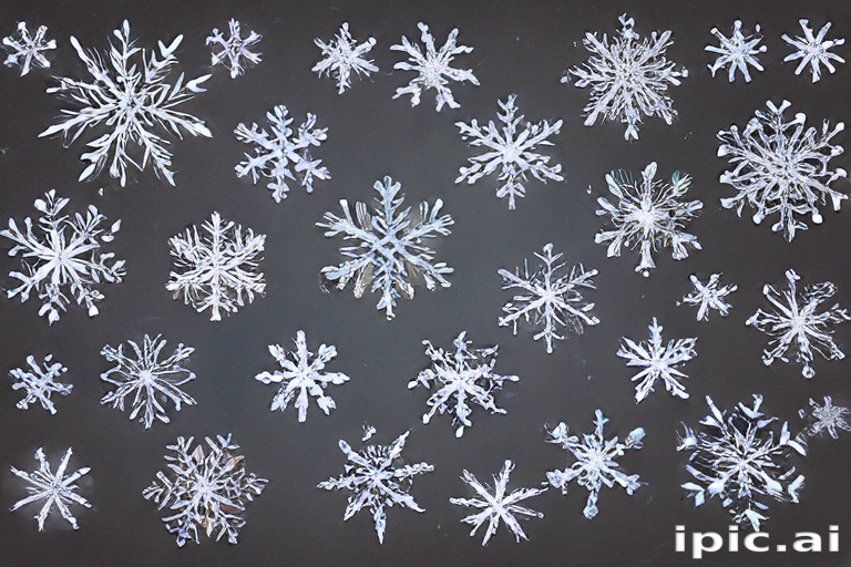 A Beautiful Collection of Unique Snowflakes Against a Dark Background.