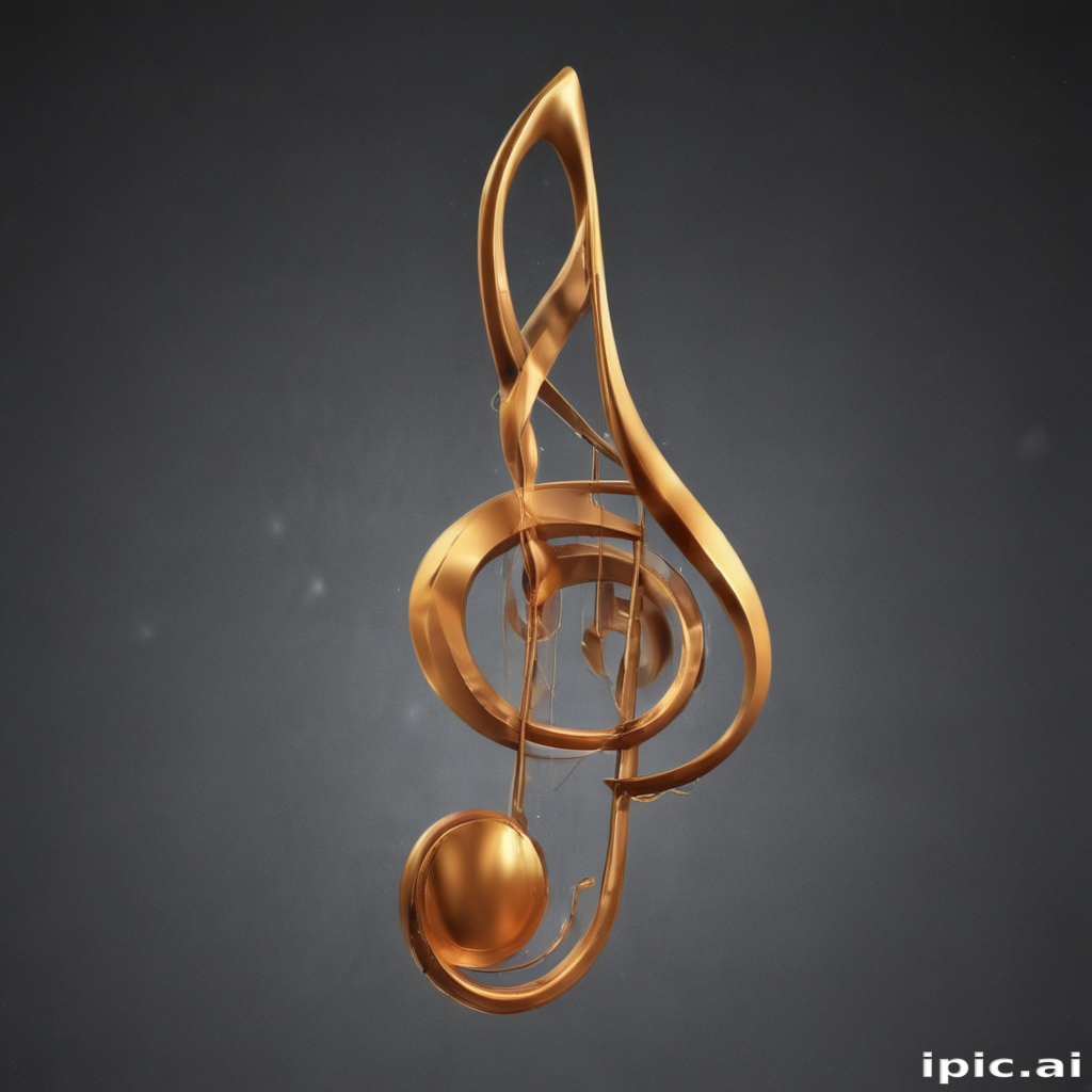 Elegant Golden Treble Clef Symbolizing the Beauty of Musical Harmony