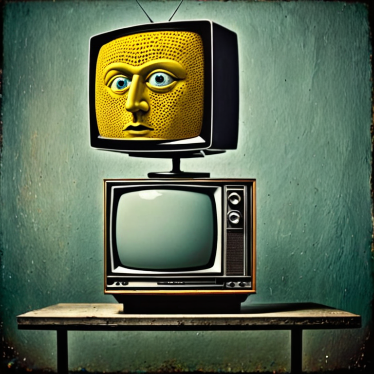 tv head surreal art